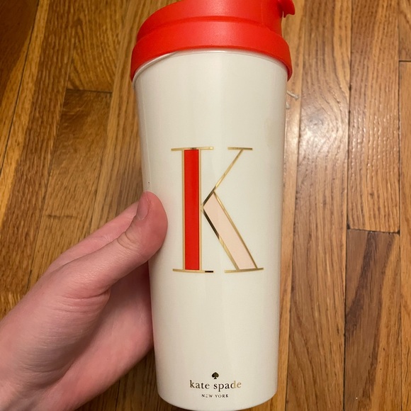 kate spade | Dining | Kate Spade Letter K Coffee Thermos Mug Bottle ...